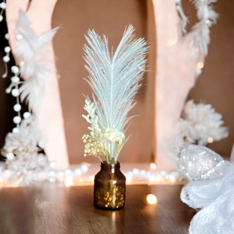 Bud Vase - Brown Glass Small Bottles | Wedding Decor for Hire